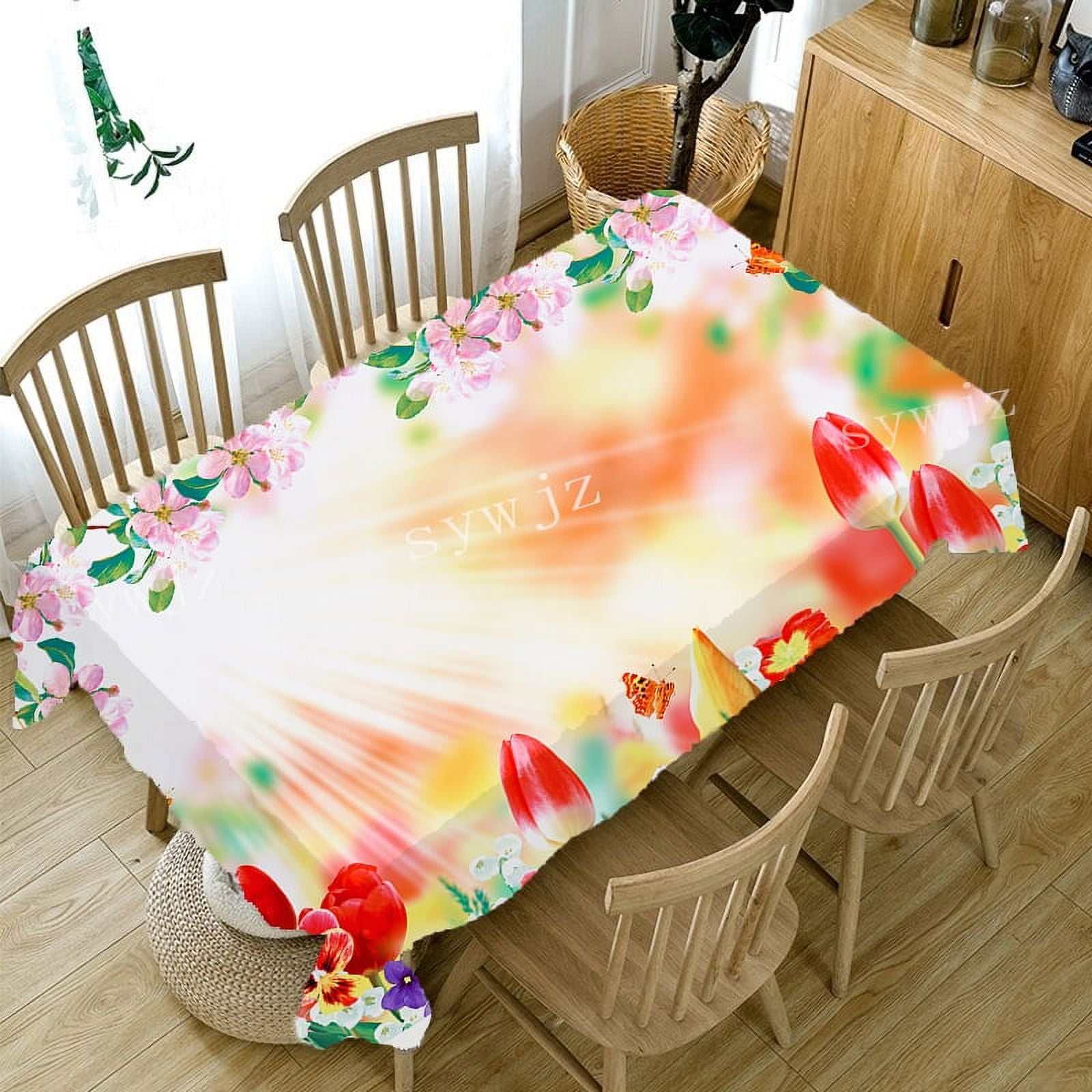 3D Fancy Green Leaf Pastoral Kitchen Dining Table Rectangular ...