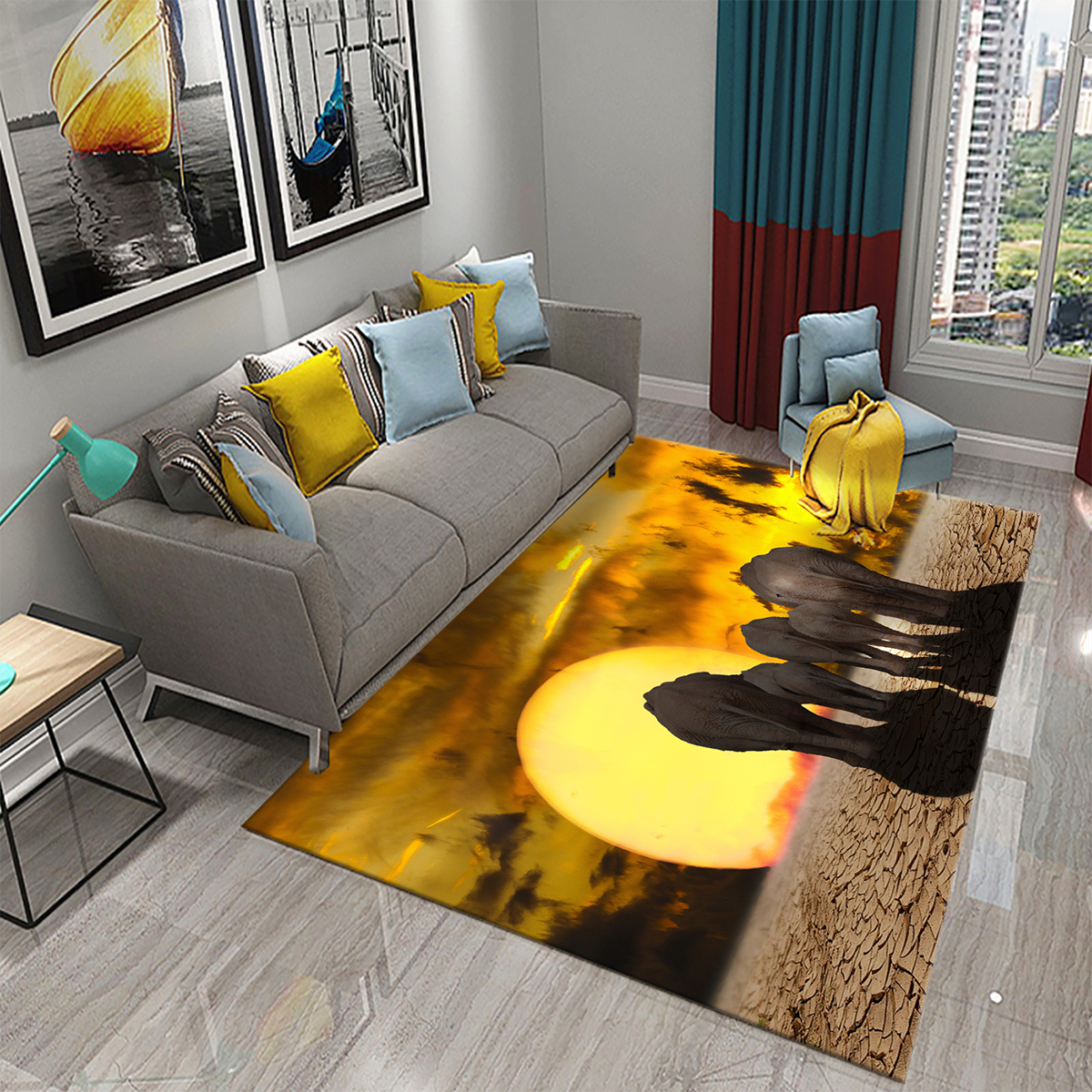 3D Fantasy Elephant Carpet Magic Animal Rugs for Home Bedroom Living ...
