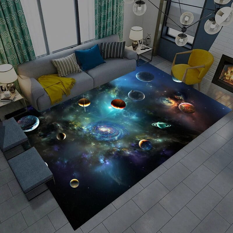 3D Fantasy Starry Sky Galaxy Carpets for Living Room Bedroom Area Rugs ...