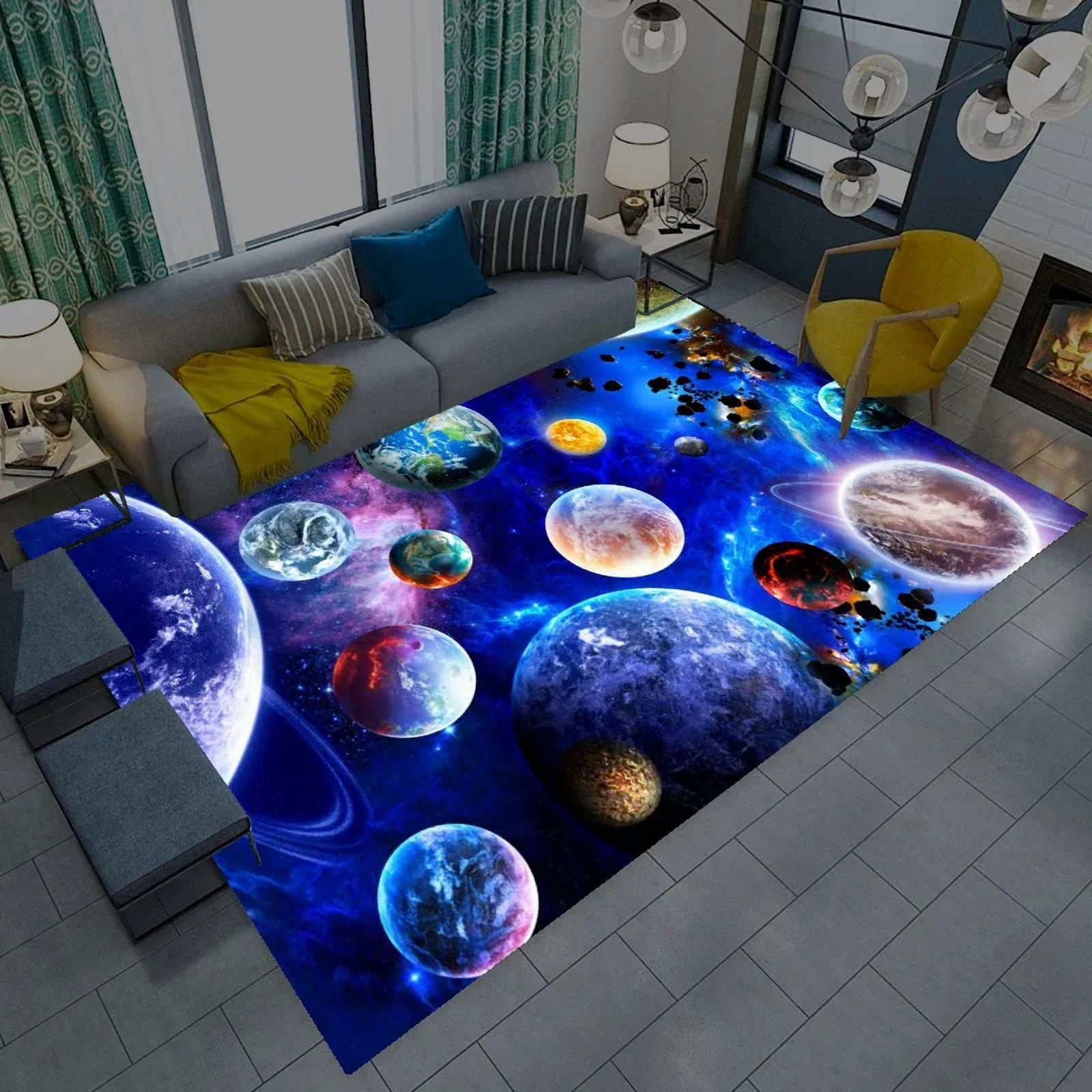 3D Fantasy Starry Sky Galaxy Carpets for Living Room Bedroom Area Rugs ...