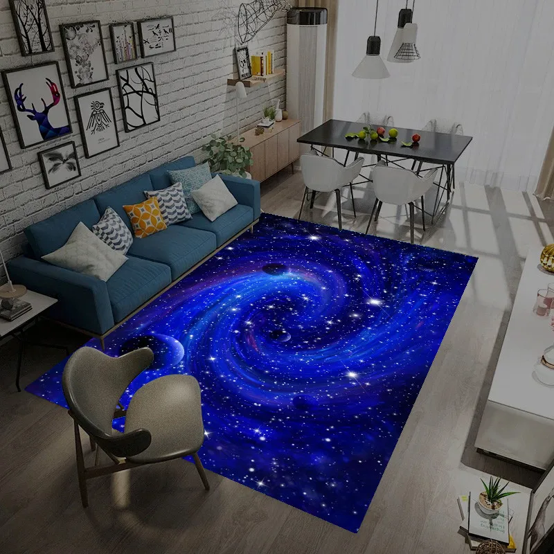 3D Fantasy Starry Sky Galaxy Carpets for Living Room Bedroom Area Rugs ...