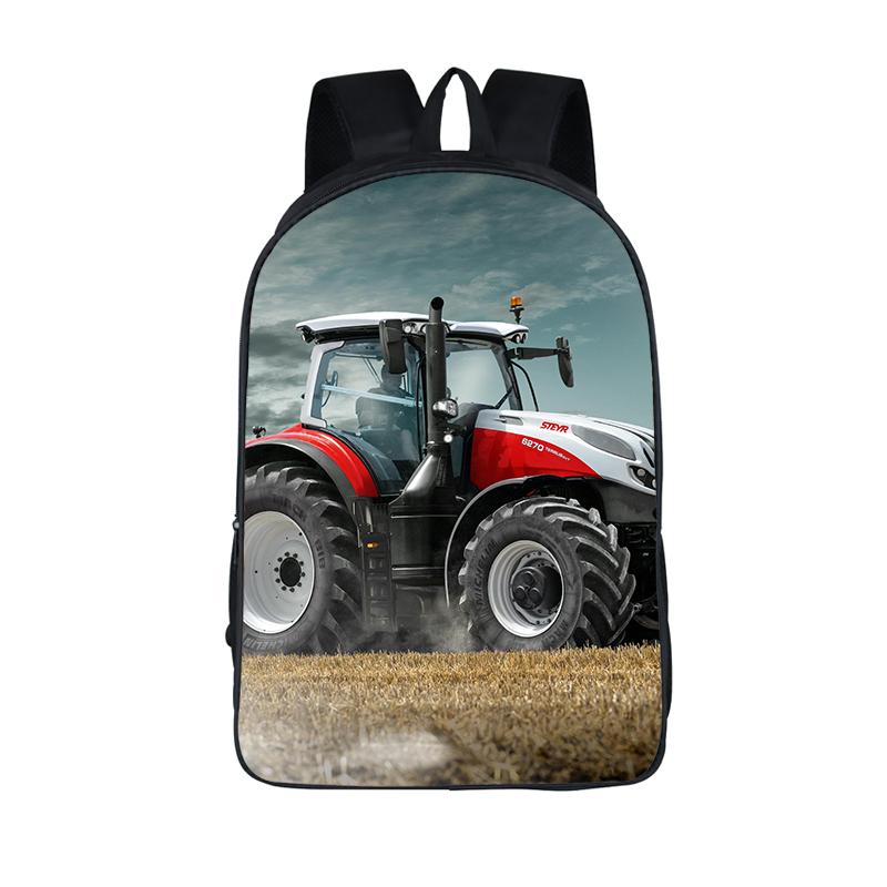 3D Farm Tractor Print Backpack for Teenage Boys Girls Children School ...