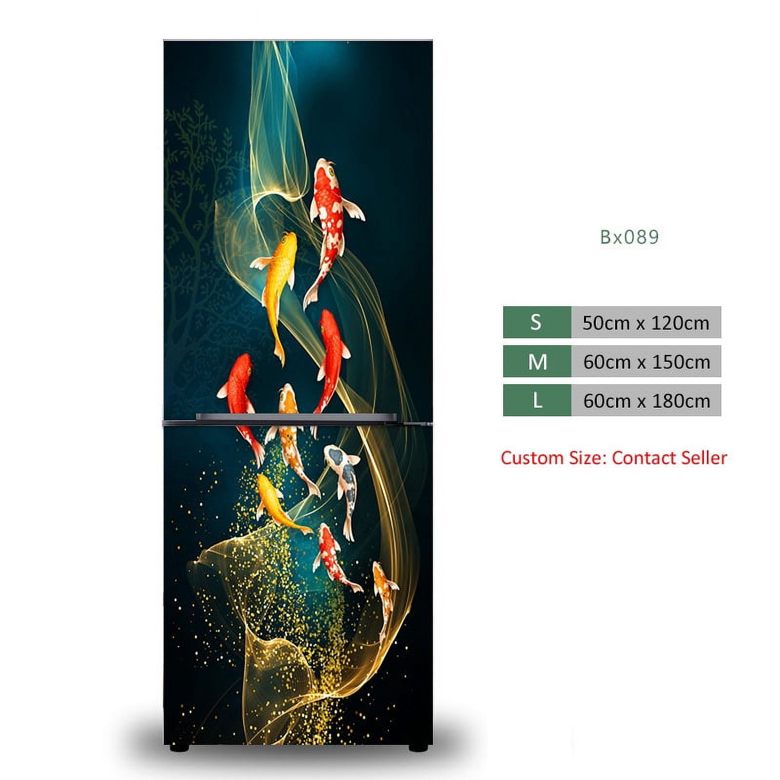 3D Feather Refrigerator Door Stickers Adhesive Vinyl Deer Light Fridge ...