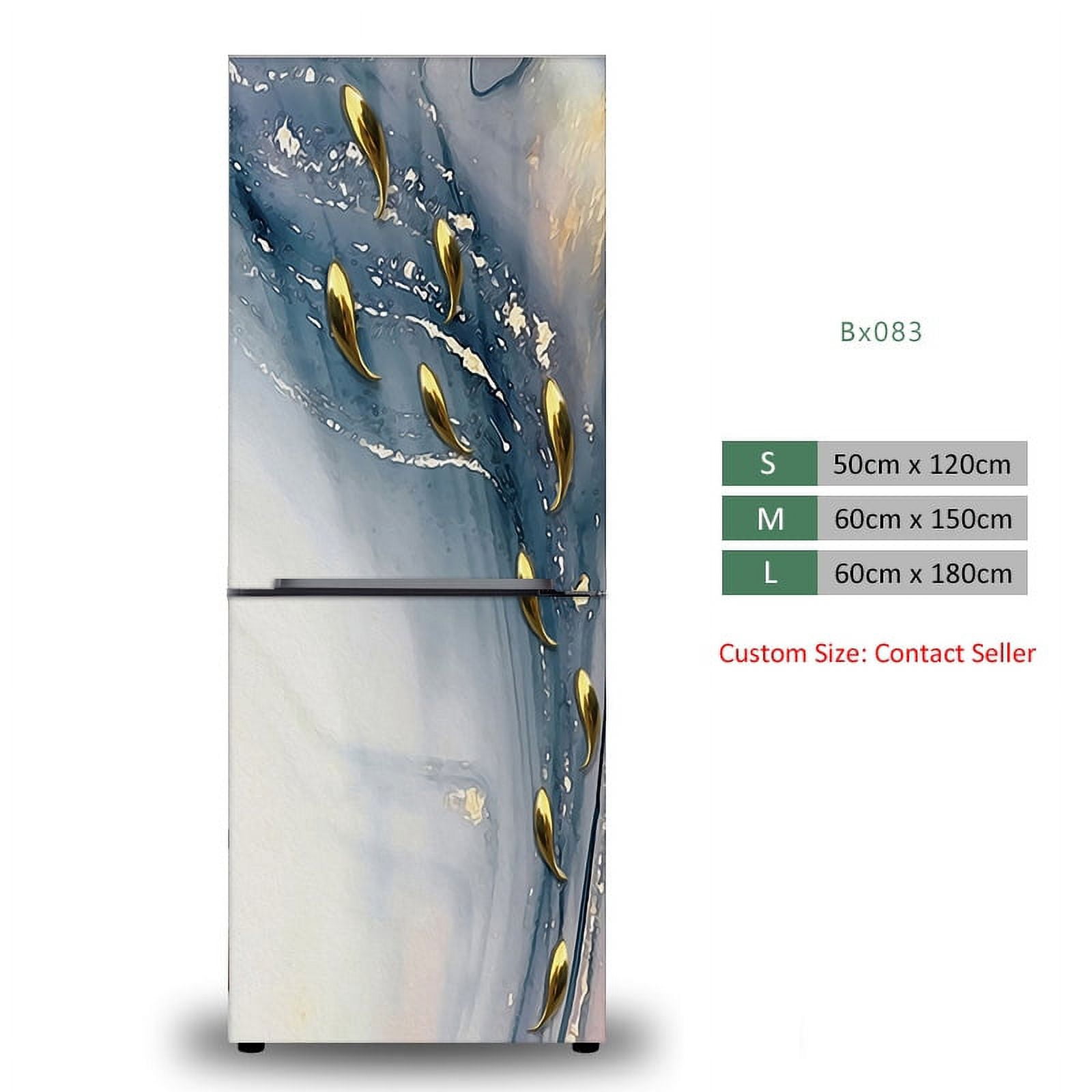 3D Feather Refrigerator Door Stickers Adhesive Vinyl Deer Light Fridge ...