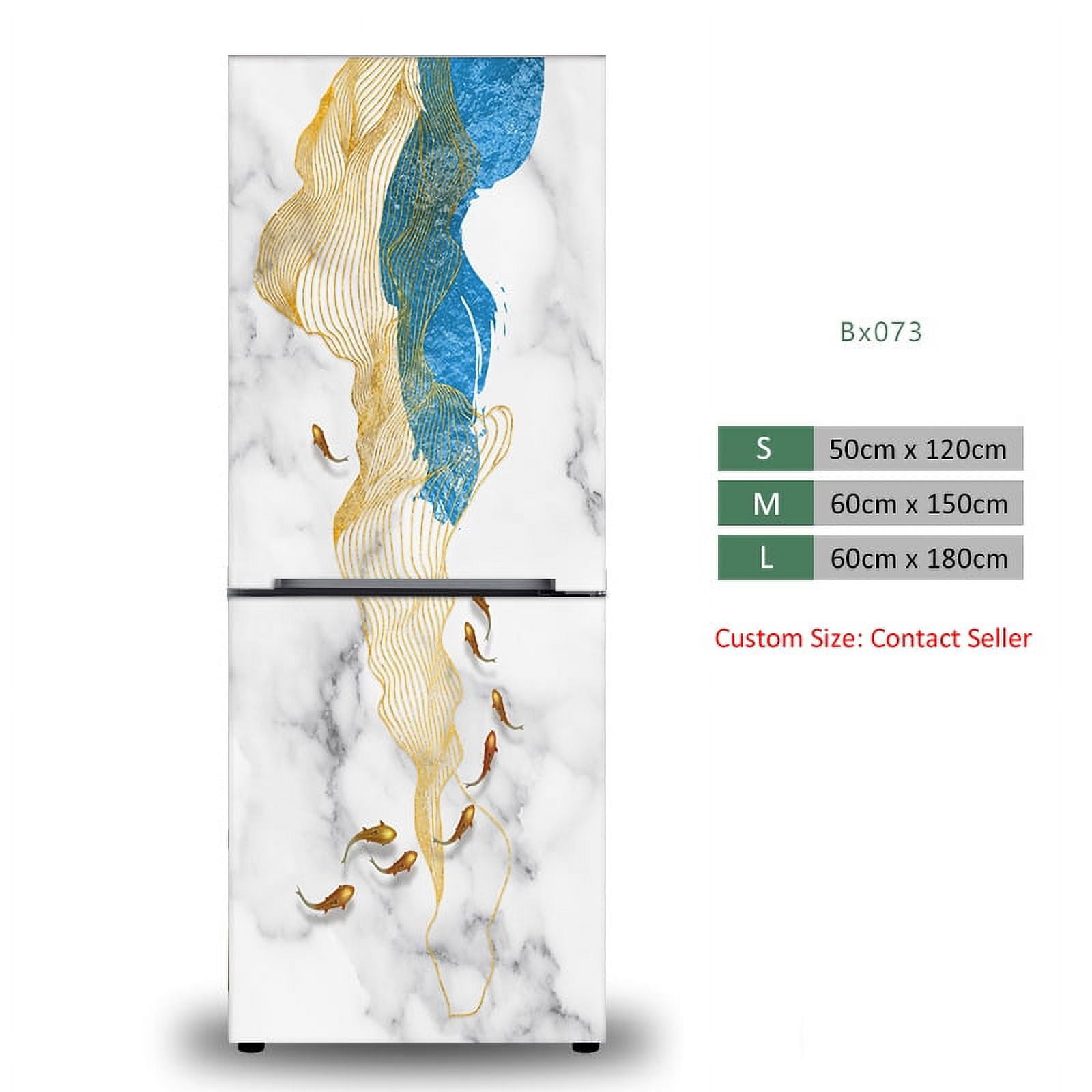 3D Feather Refrigerator Door Stickers Adhesive Vinyl Deer Light Fridge ...