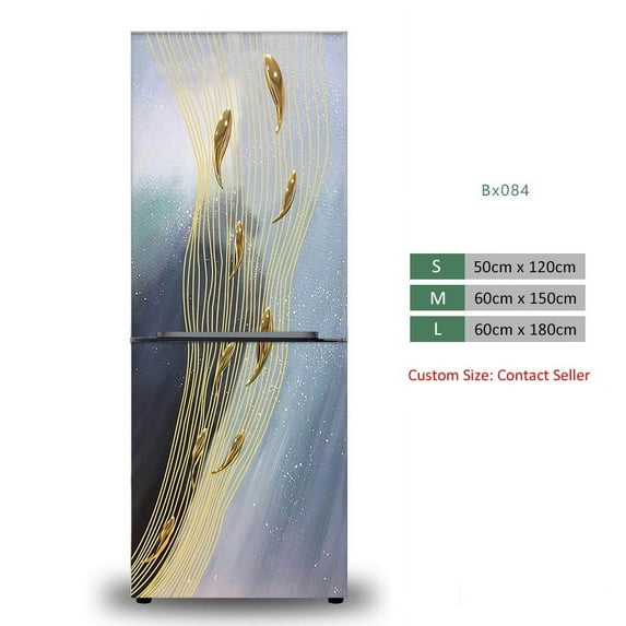 3D Feather Refrigerator Door Stickers Adhesive Vinyl Deer Light Fridge ...