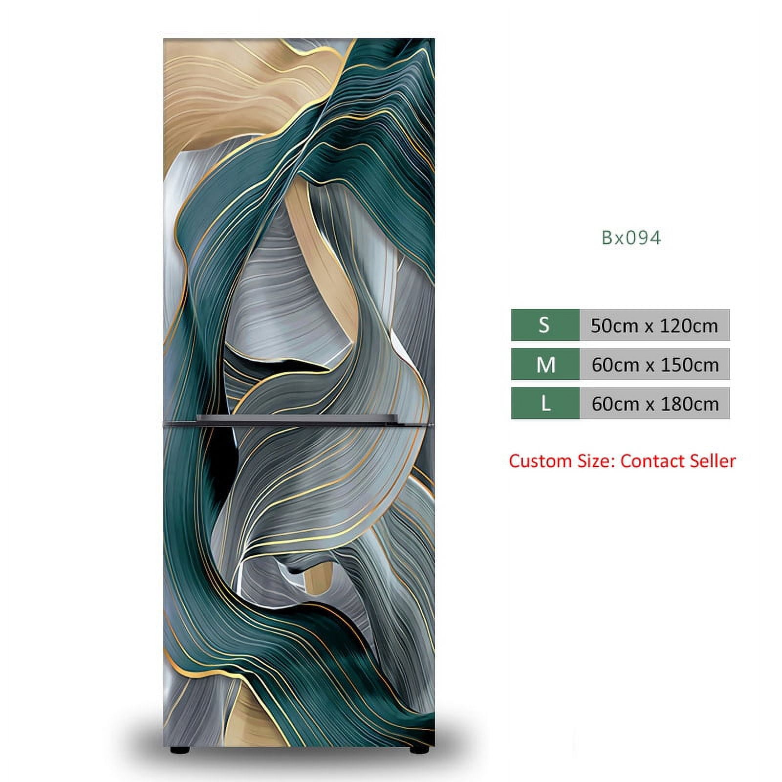 3D Feather Refrigerator Door Stickers Adhesive Vinyl Deer Light Fridge ...