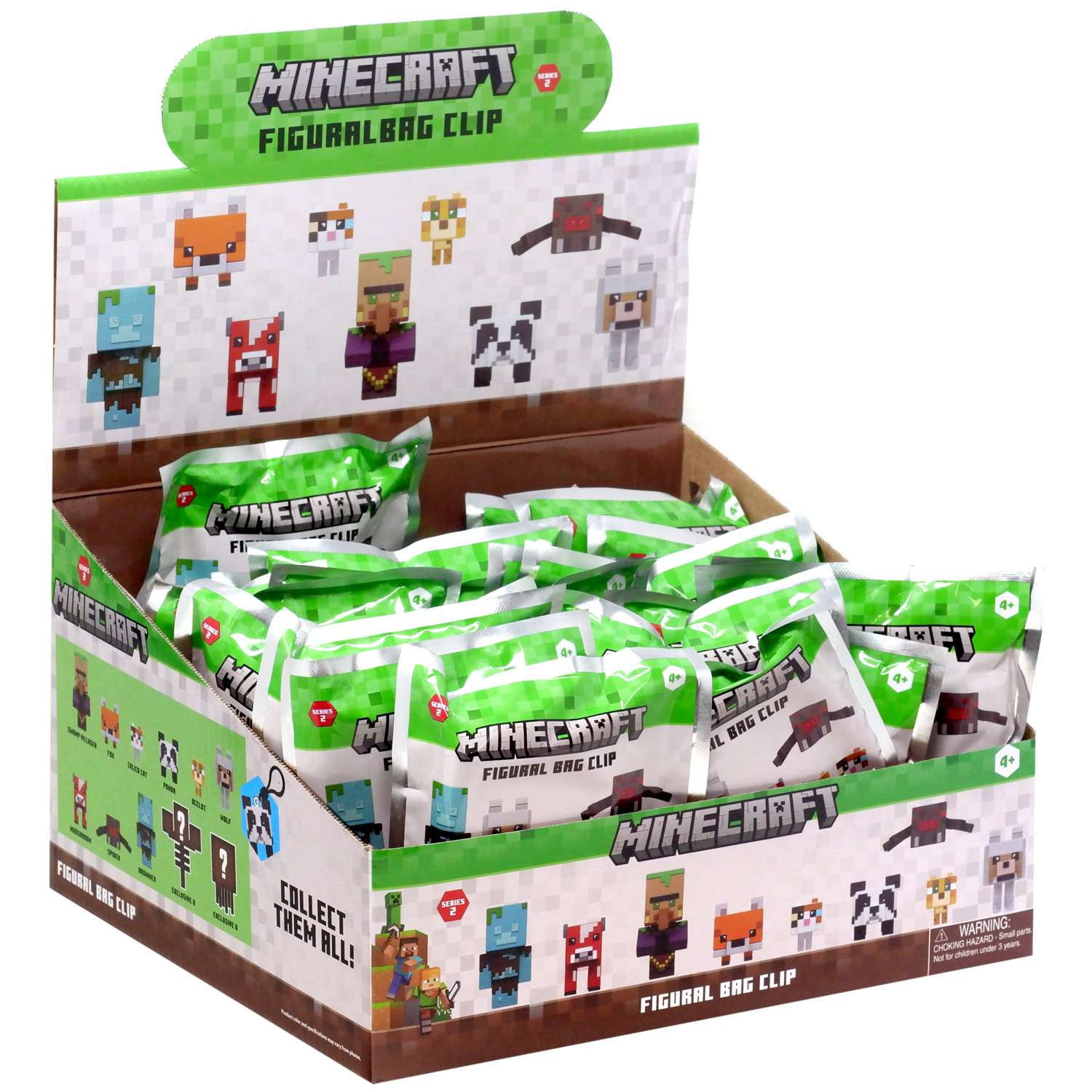3D Figural Bag Clip Minecraft Series 2 Mystery Box (24 Packs) - Walmart.com
