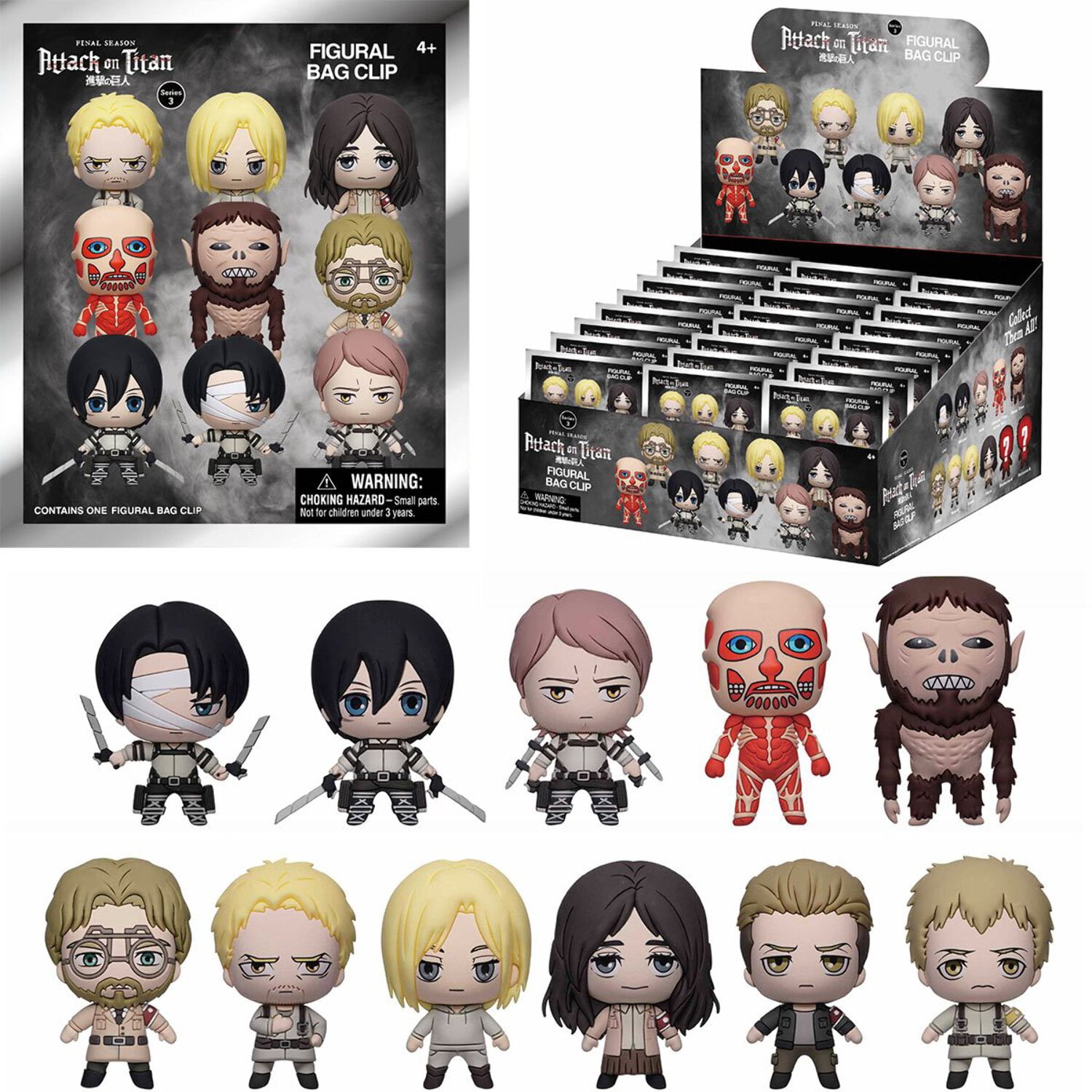 Attack on Titan 3D Figural Blind Bag Keychain - Walmart.com