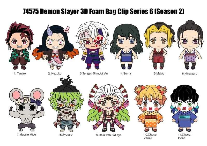 3D Figural Keyring Demon Slayer Series 6 Mystery Pack (1 RANDOM Figure ...