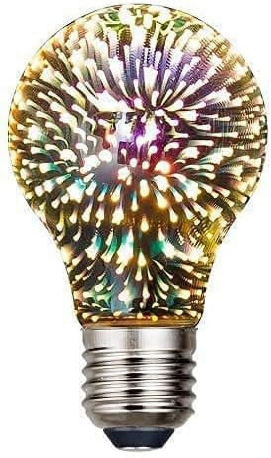 3D Firework Bulb Starry Light Bulb, E26 3W Retro Edison Bulb, Warm ...
