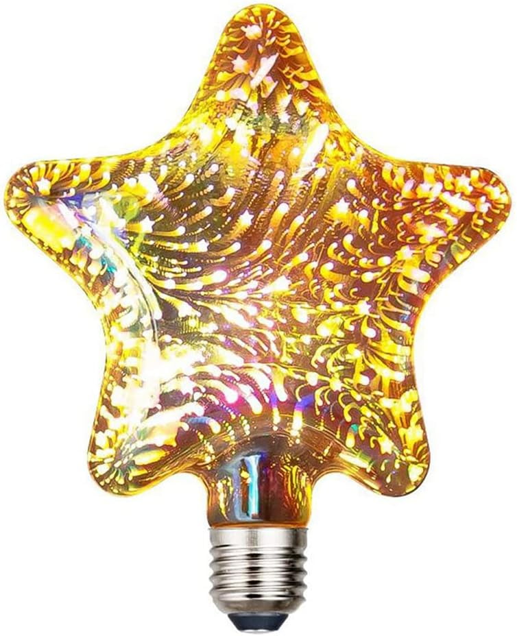 3D Fireworks Decorative Light Bulb, E27 Base, 4W, AC100-240V, Glass ...