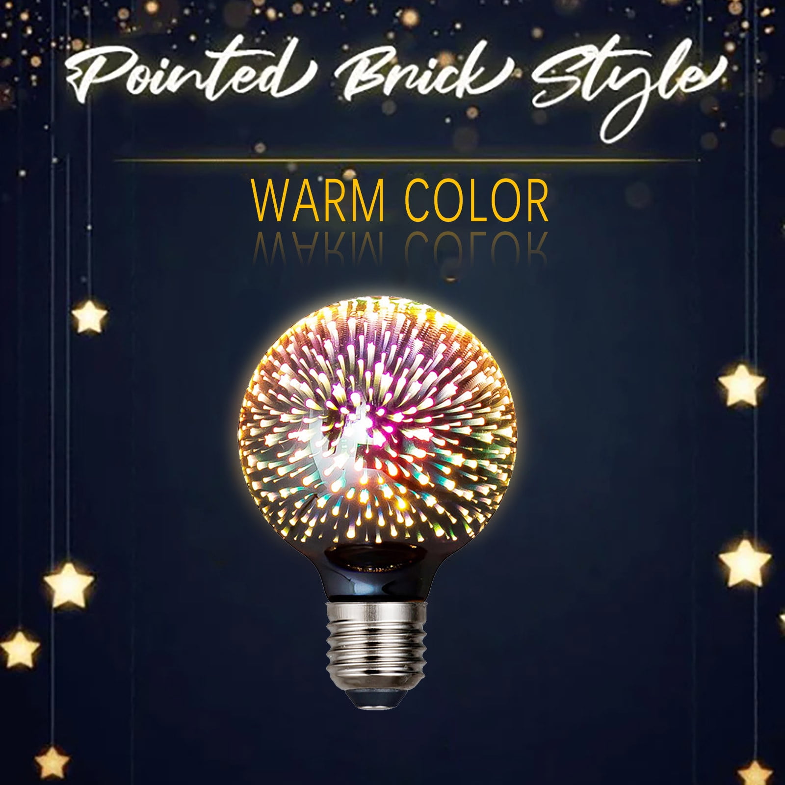3D Fireworks LED Light Bulb, Decorative Pyrotechnics Effect E27 Base ...