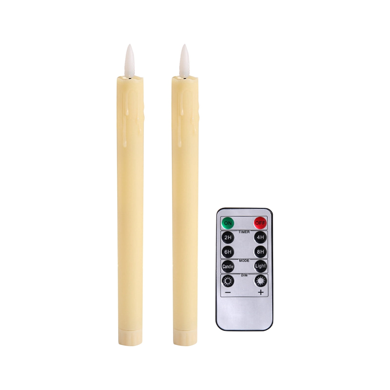 3D Flickering LED Taper Candle with Remote Timer, Battery-Operated ...