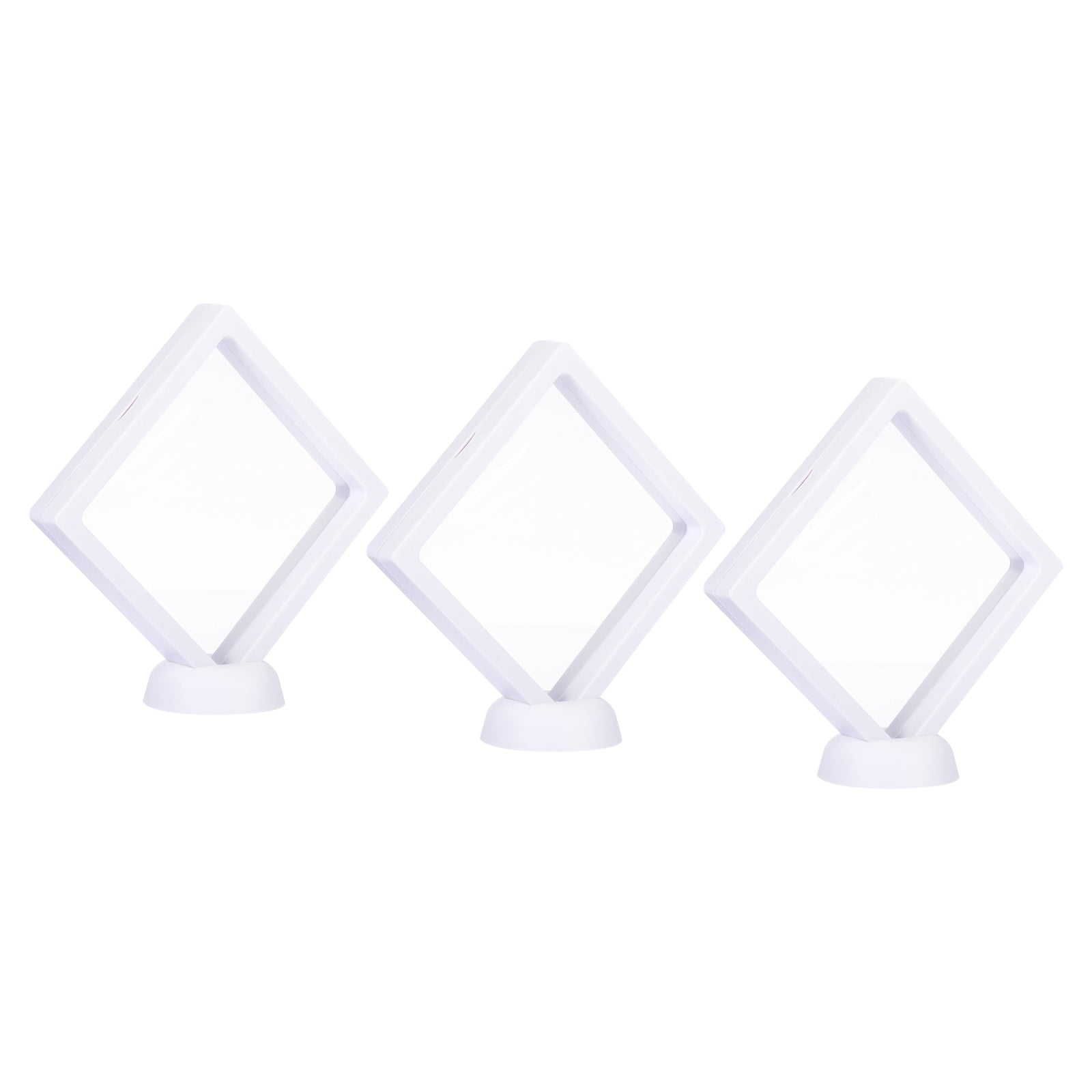 3D Floating Display Frame Coin Jewelry Case Holder with Base 4.3" x 4.3 ...