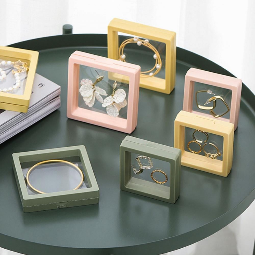 3D Floating Thin Film Jewelry Storage Box, Transparent Frame Display ...