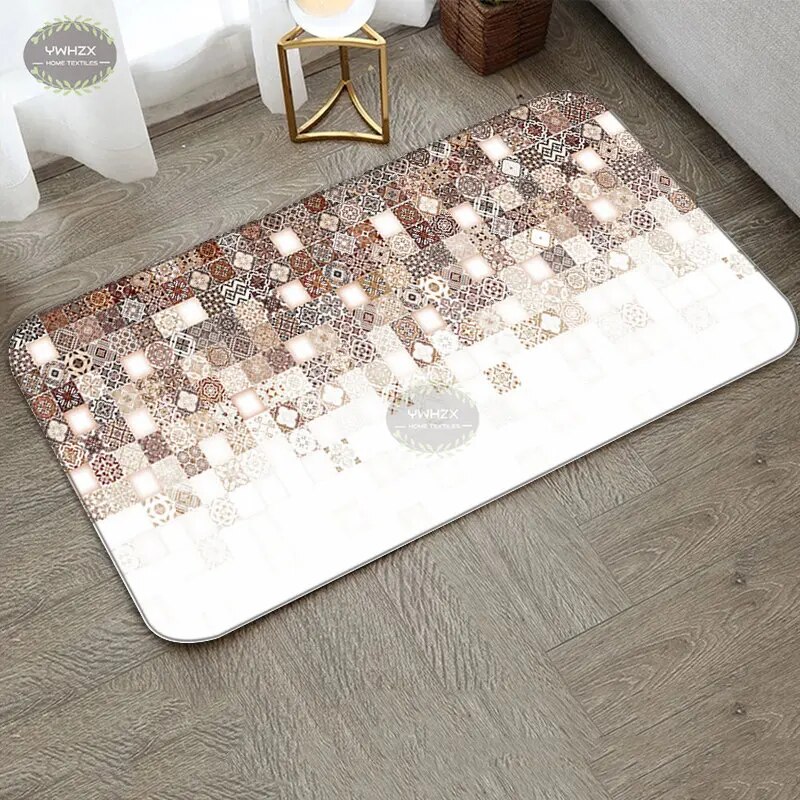 3D Floor Kitchen Carpet Morocco Pattern Kitchen And Living Room Mats ...