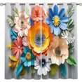 3D Floral Curtains & Drapes, Colorful Flowers Blackout Curtains For ...