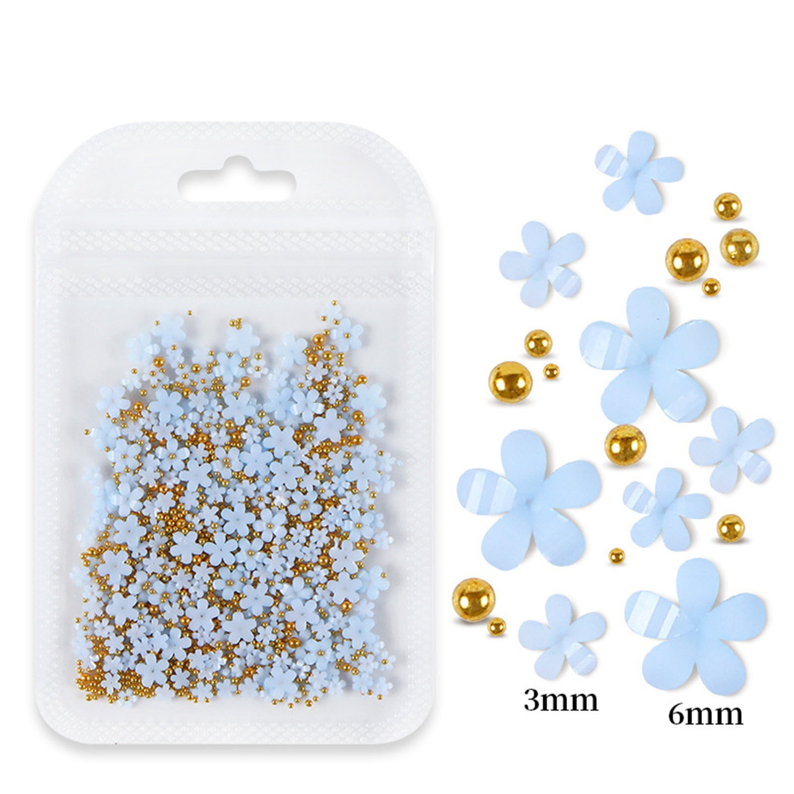 3D Floral Decorations Elegant Pearl Embellishments For DIY Manicure ...