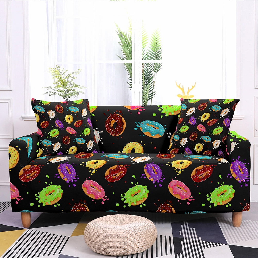 3D Floral Print Sofa Covers for Living Room 3D Cat Donut Elastic ...