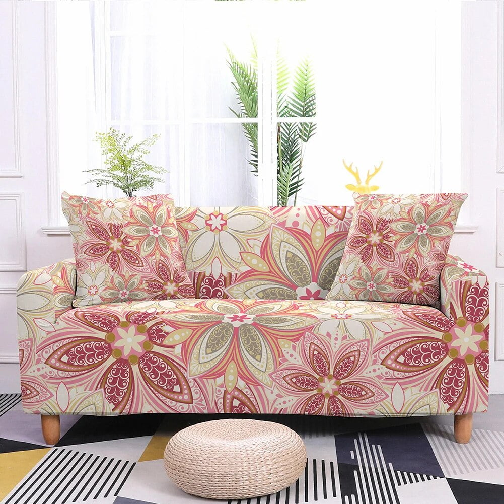 3D Floral Print Sofa Covers for Living Room 3D Cat Donut Elastic ...
