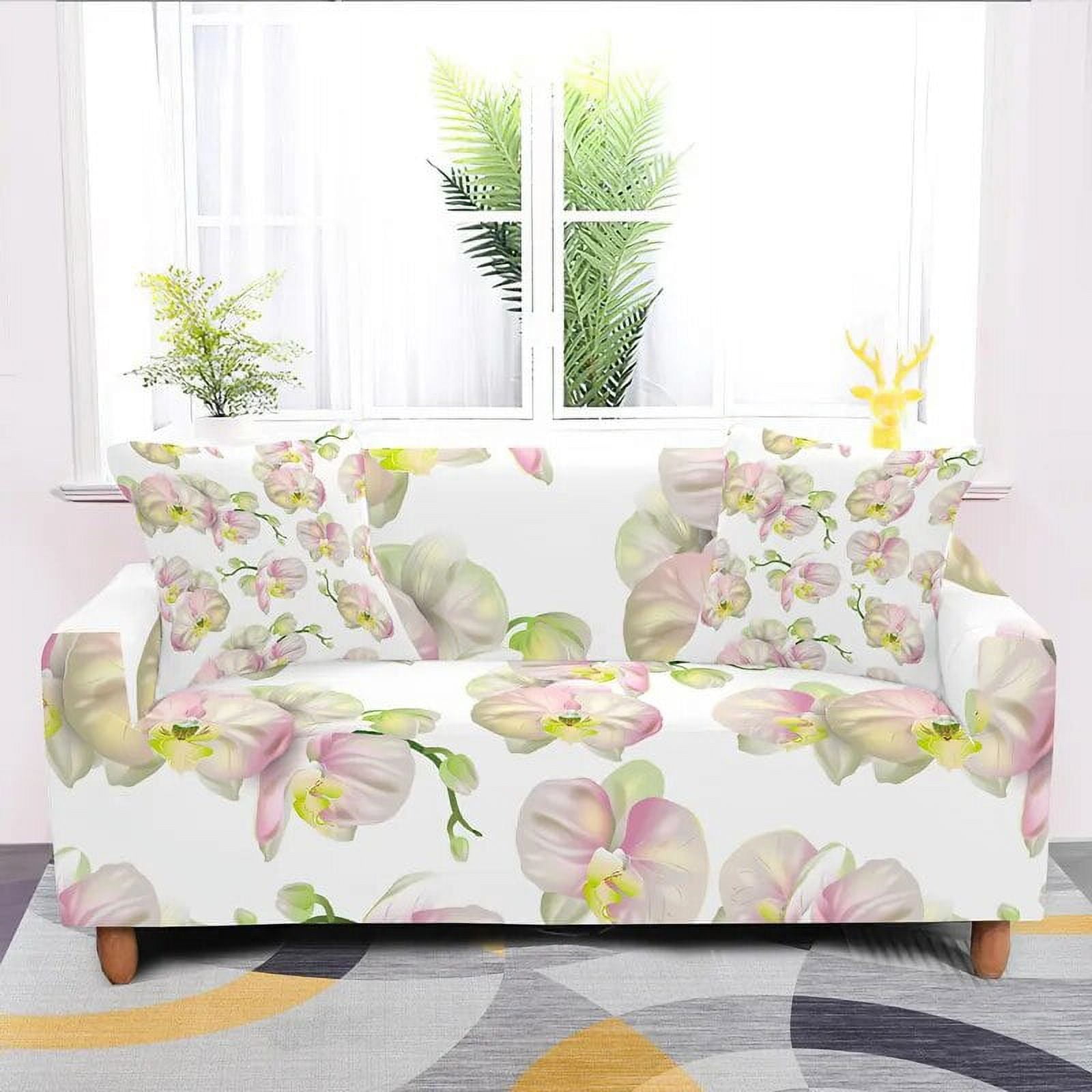 3D Floral Sofa Covers For Living Room Elastic Slipcover 1/2/3/4 Seater ...