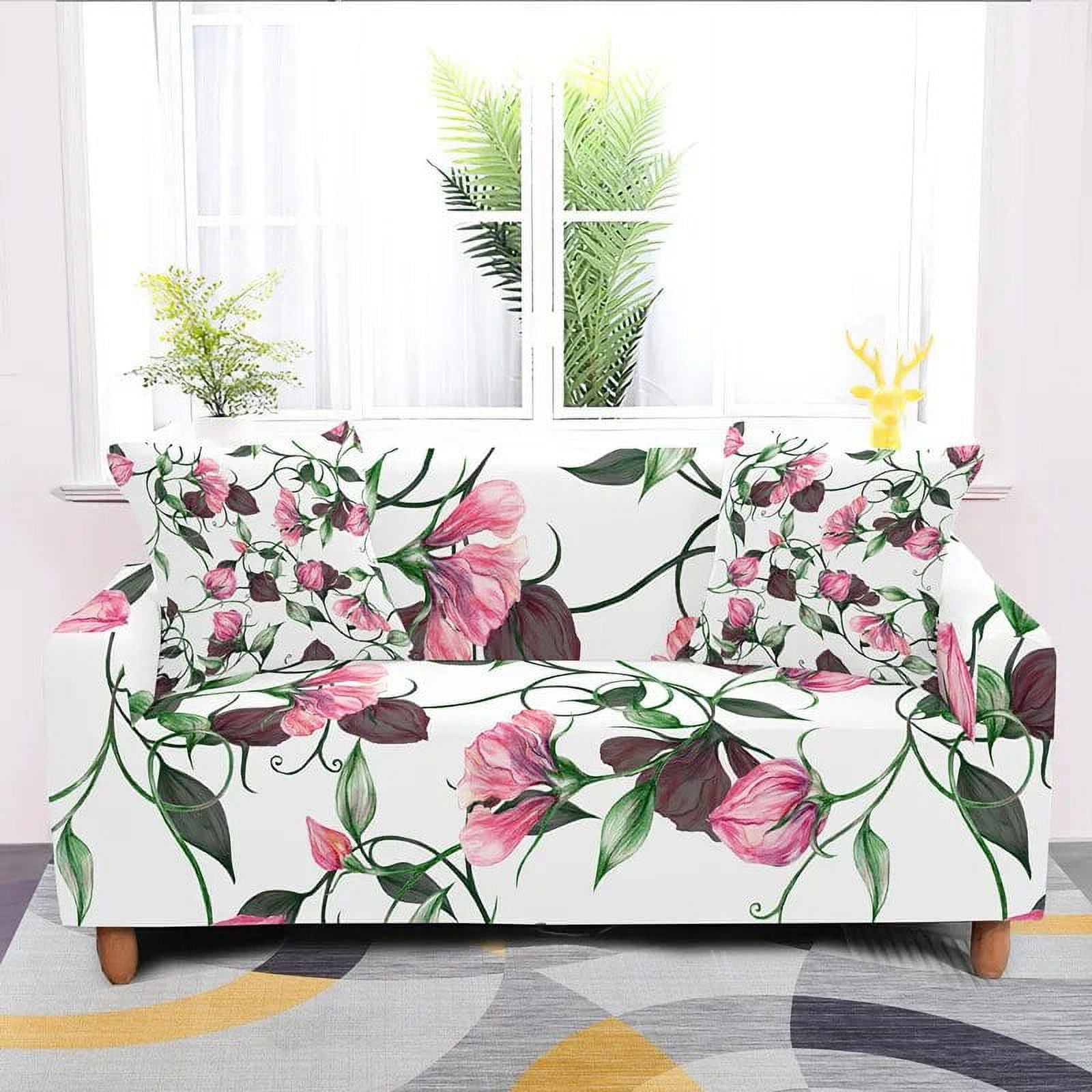 3D Floral Sofa Covers For Living Room Elastic Slipcover 1/2/3/4 Seater ...