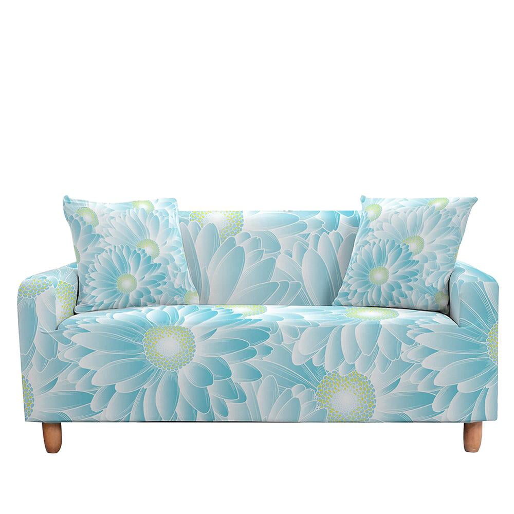 3D Floral Sunflower Printed Couch Cover Elastic Stretch Sectional Sofa ...