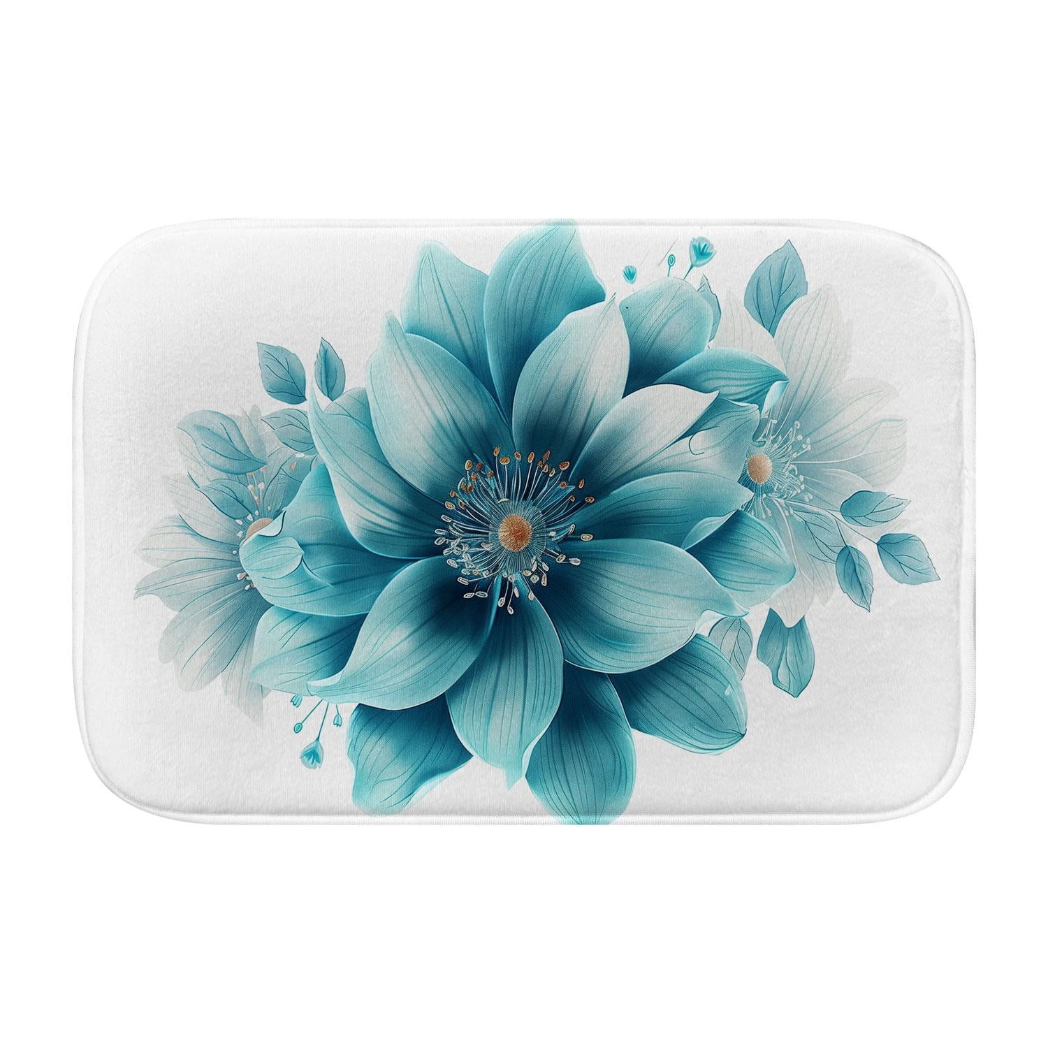 3D Flower 4 Premium Non-Slip Memory Foam Bath Mat – Absorbent, Quick ...