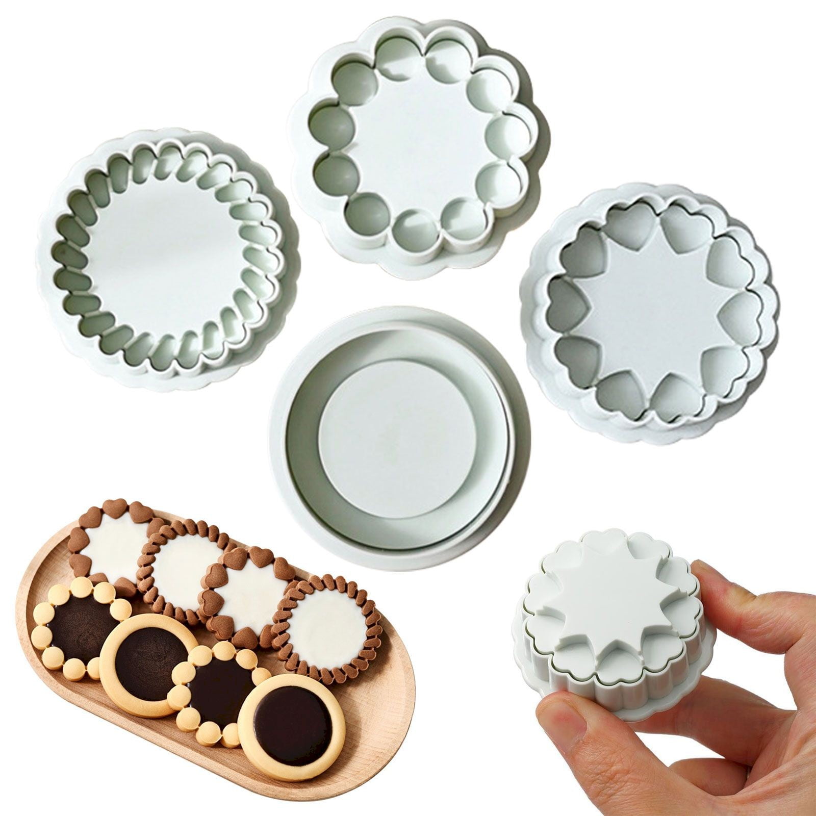 3D Flower Cookie Cutter Chocolate Sandwich Cookie Cutters Jam Biscuit ...