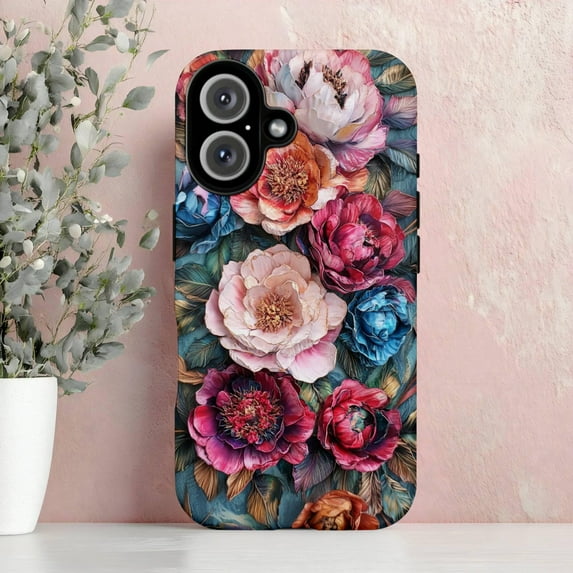 3D Flower Design Trendy Fun Pattern Tough Case with iPhone 17 to 11 Pro ...