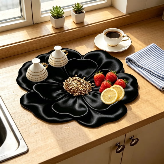 3D Flower Diatom Mat, Stereoscopic Floral Pattern Quick Water Drain ...