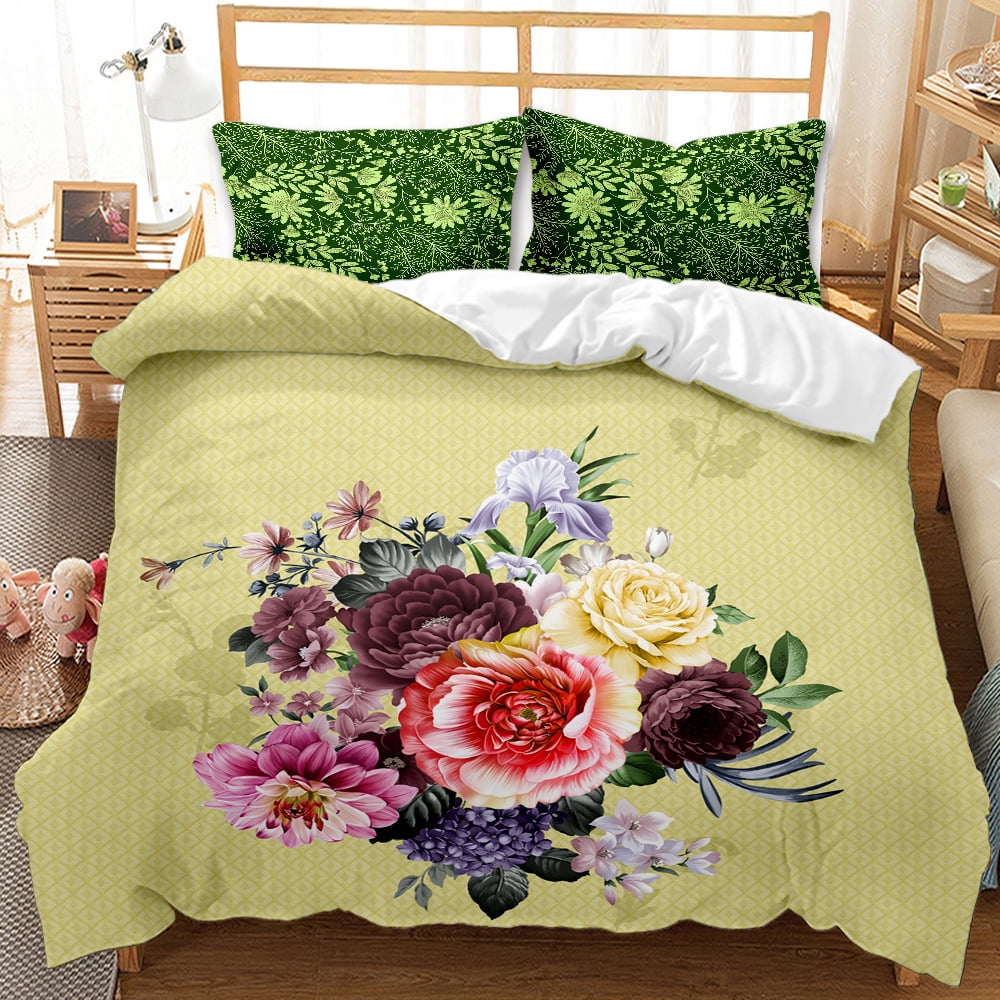 3D Flower Duvet Cover Set Spring Peach Blossom Bedding Set King Size ...