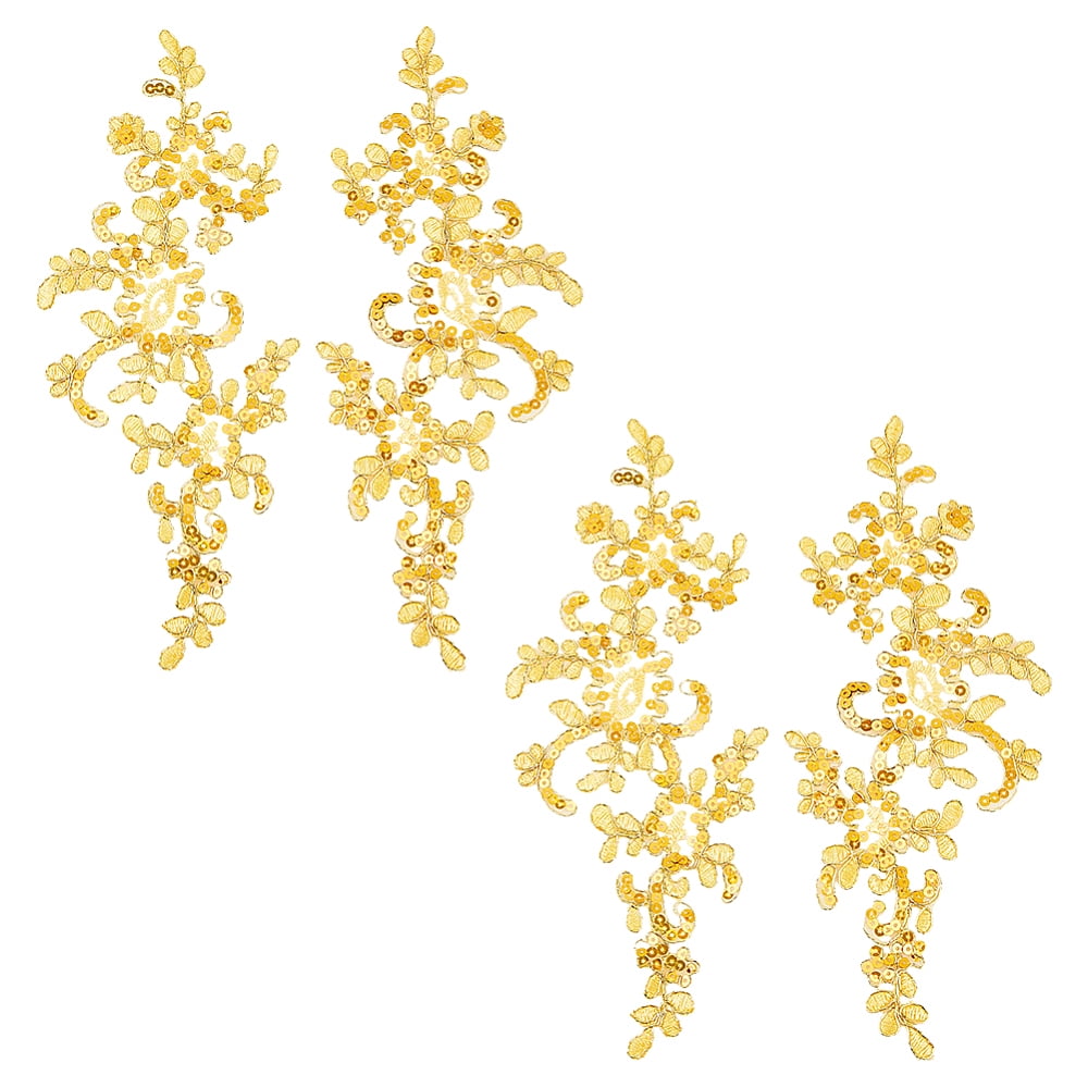 3D Flower Lace Appliques Plastic Sequin Computerized Embroidery ...