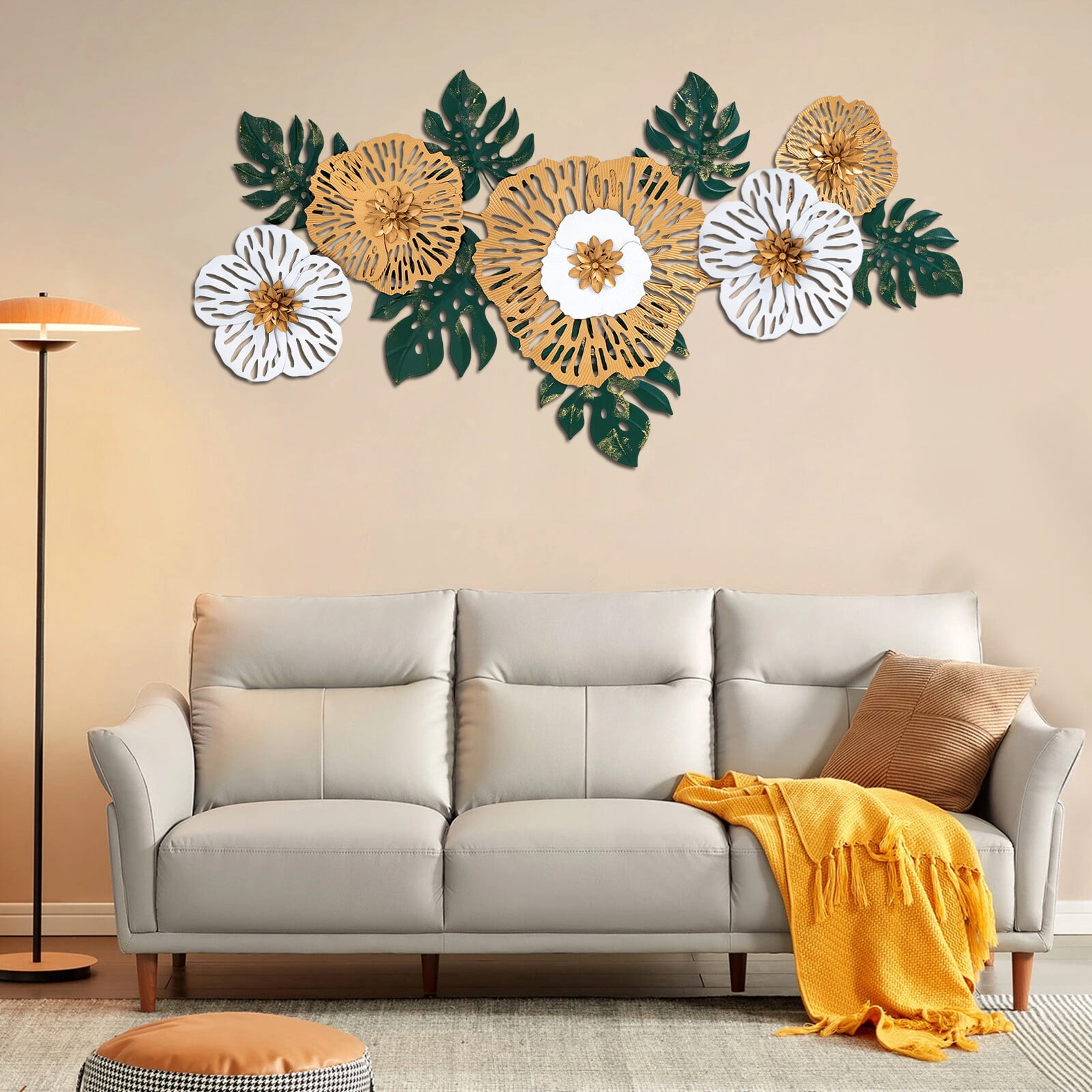 3D Flower Shaped Wall Sticker Decal Home Art Decor 54.33*22.44in Used ...