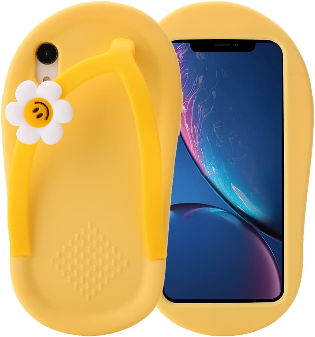 3D Flower Slippers Case for iPhone XR,iPhone XR Slippers Case,3D Cute ...