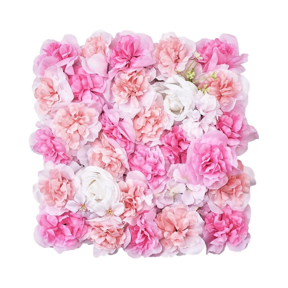 3D Flower Wall Panel, 12 Pieces 15 x 15 in. Artificial Floral Mesh Mat ...