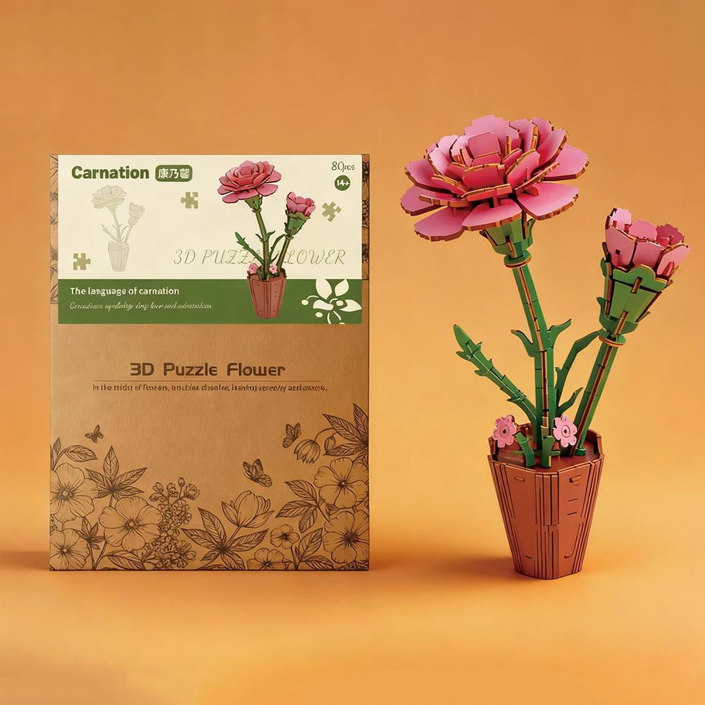 3D Flower Wooden Puzzles for Adults-Sunflower, DIY Wooden Flowers Model ...