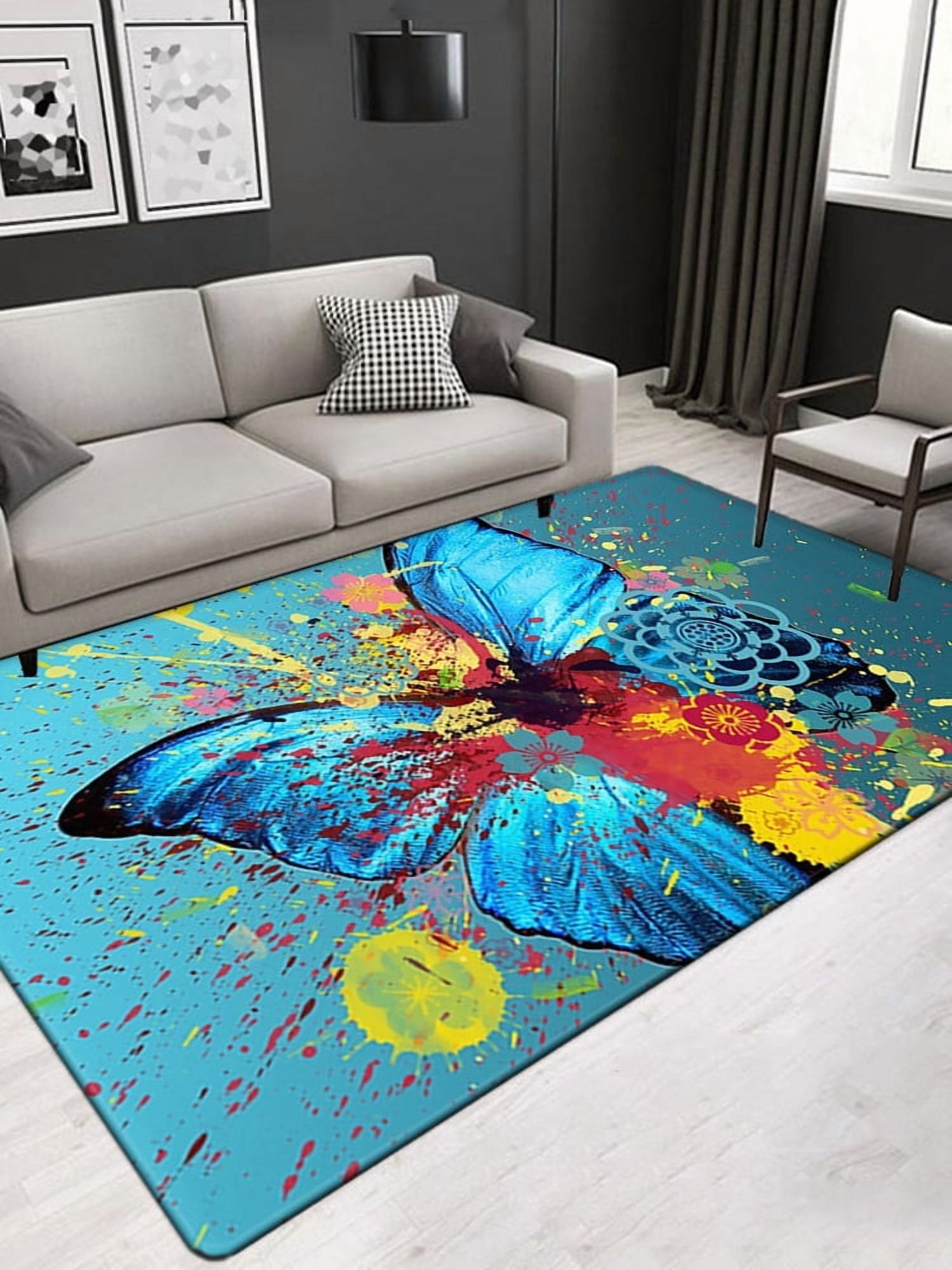 3D Flower and Bird Butterfly Wild Animals Printing Living Room Carpet ...