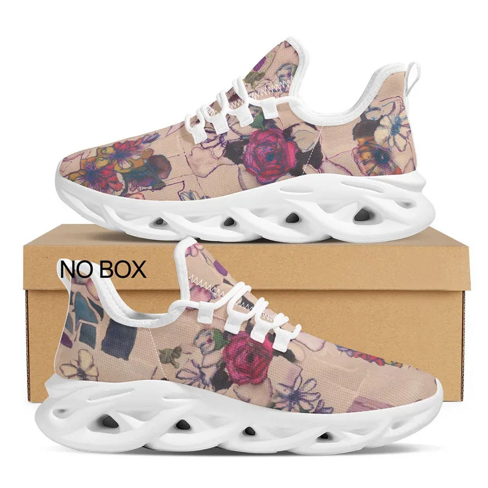 3D Flowers Fashion Women's Flats Couple Sneakers Lace-up Ladies Colorful Walking Spor ...