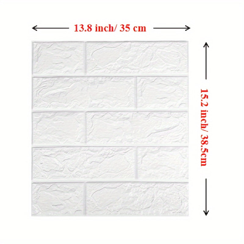 3D Foam Brick Pattern Waterproof Wallpaper - 25/50/100pcs Self-Adhesive ...
