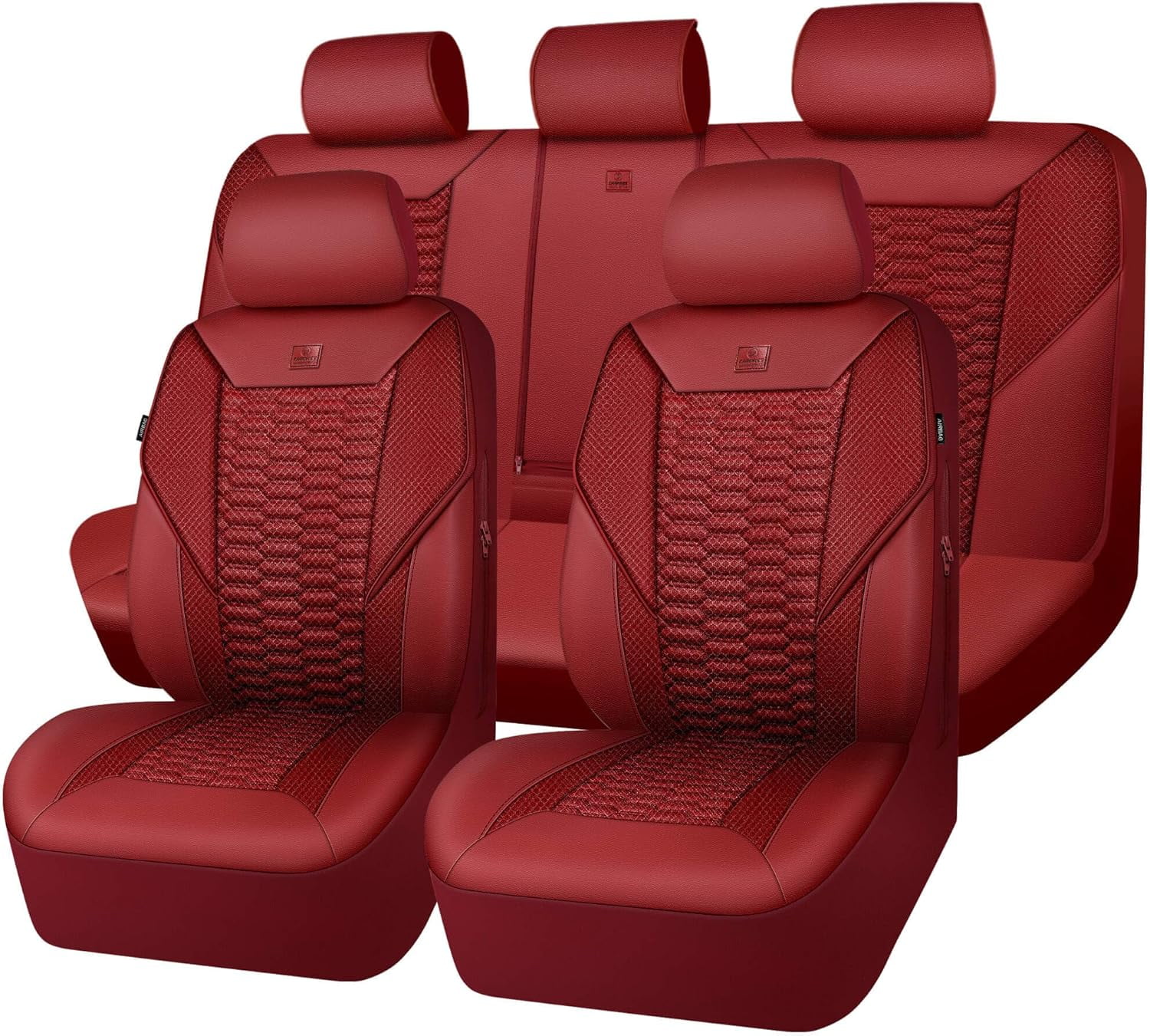 3D Foam PU Leather Car Seat Covers Front Seats, Blue Faux Leather Front ...