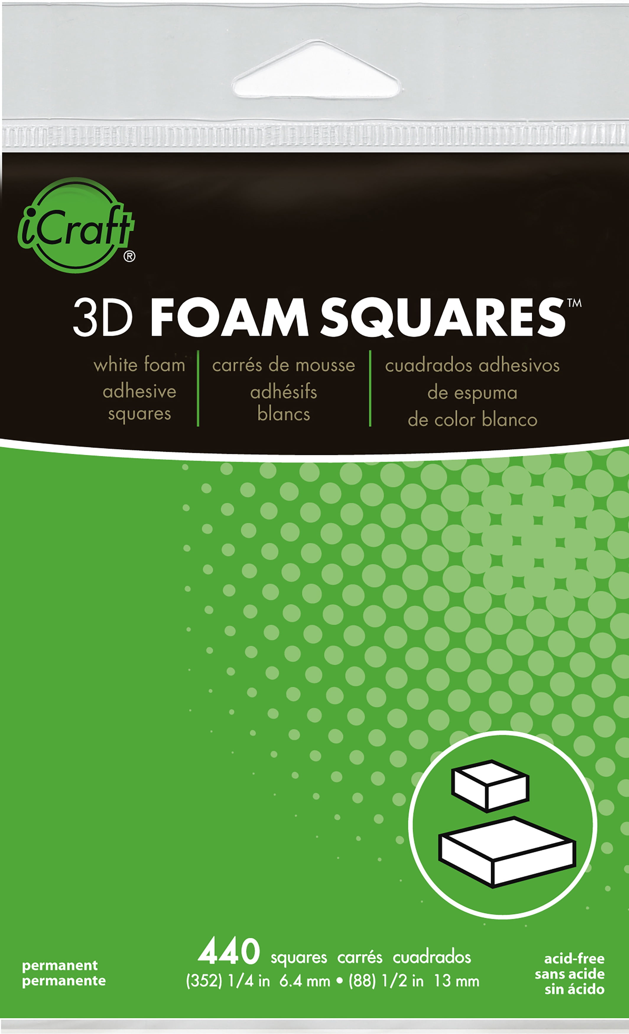 3D Foam Squares Combo Pack White (352) .25" & (88) .5" 440/Pkg ...