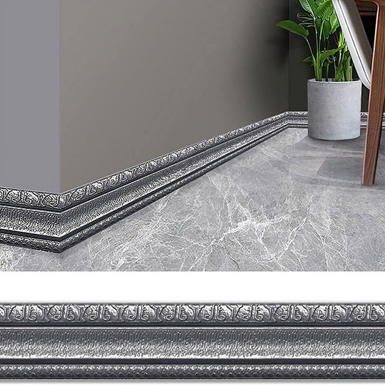 3D Foam Wall Edge Strip Stickers Self-Adhesive Waterproof Baseboard ...
