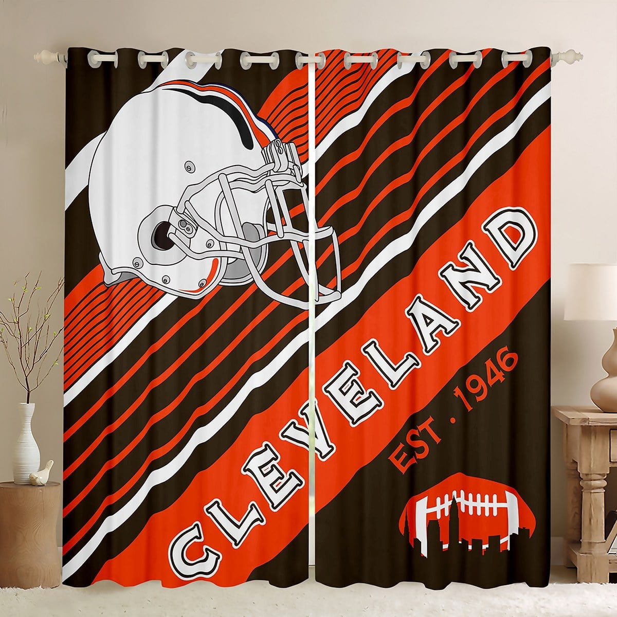 3D Football Curtains & Drapes American Football Fans 30%-50% Blackout ...