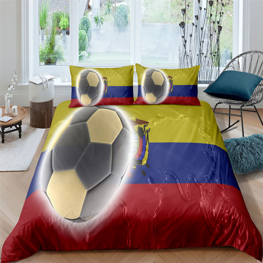 3D Football Duvet Cover Soccer for Kids Teens Boys Ball Sports White ...