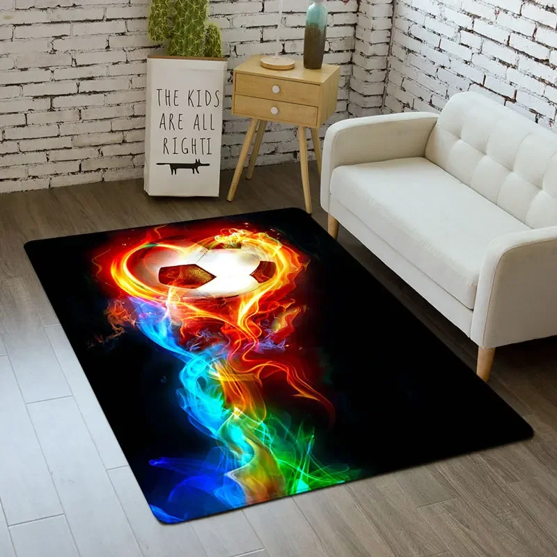 3D Football Field Capet for Kids Room Soft Floor Mat Microfiber Soccor ...