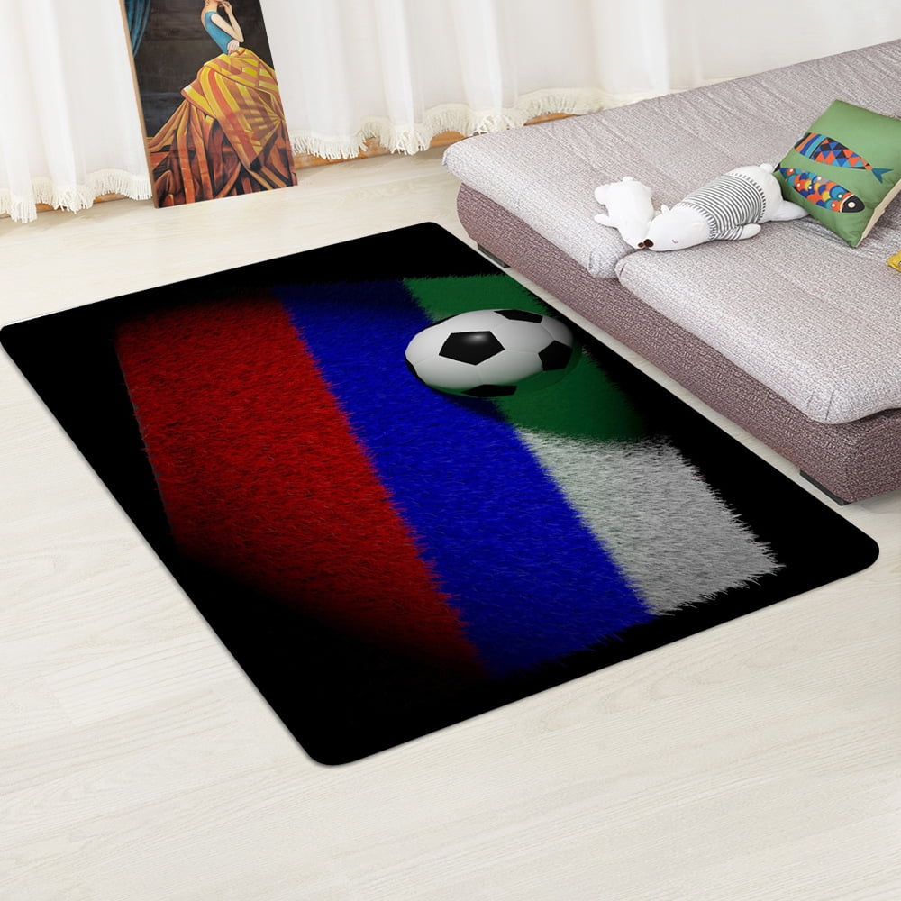 3D Football Field Carpet Living Room Carpet Kids Play Area Rug Kitchen ...