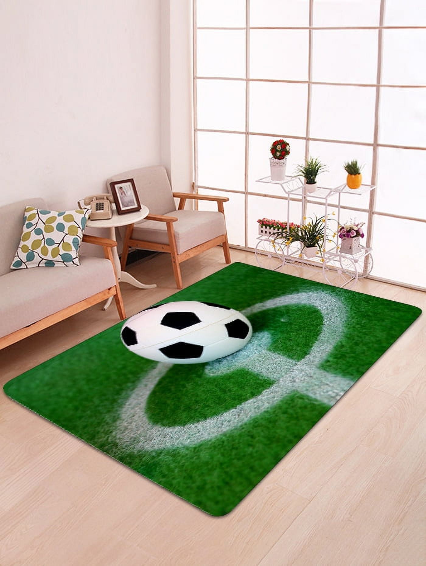 3D Football Field Carpet Living Room Carpet Kids Play Area Rug Kitchen ...