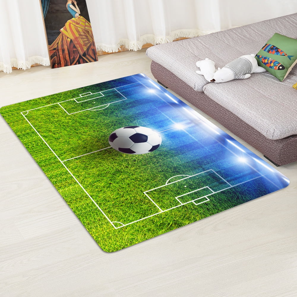 3D Football Field Carpet Living Room Carpet Kids Play Area Rug Kitchen ...